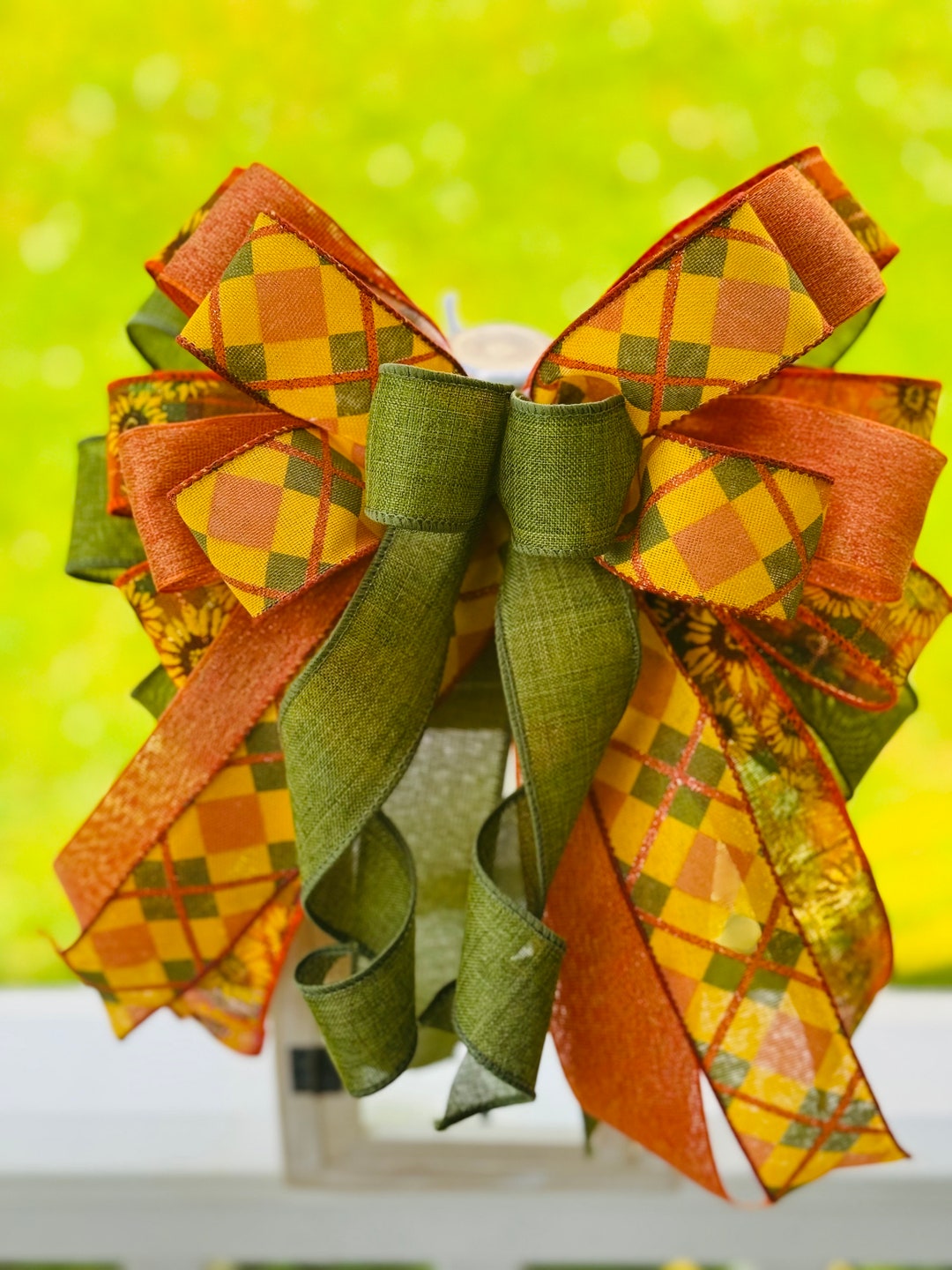 Fall Sunflower Bow, Fall Season, Sunflower Bow, Ribbons, Fall Ribbons ...