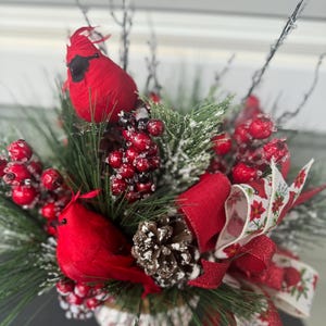 Cardinals Christmas Centerpiece, Cardinals Centerpiece, Merry Christmas ...