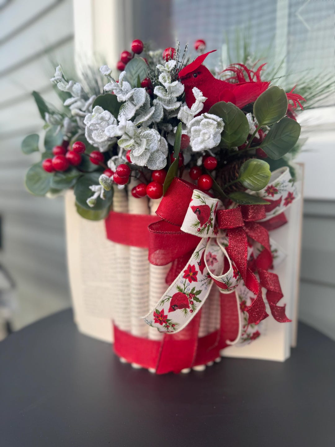 Cardinal Book Centerpiece, Cardinals Decoration, Cardinal Centerpiece ...