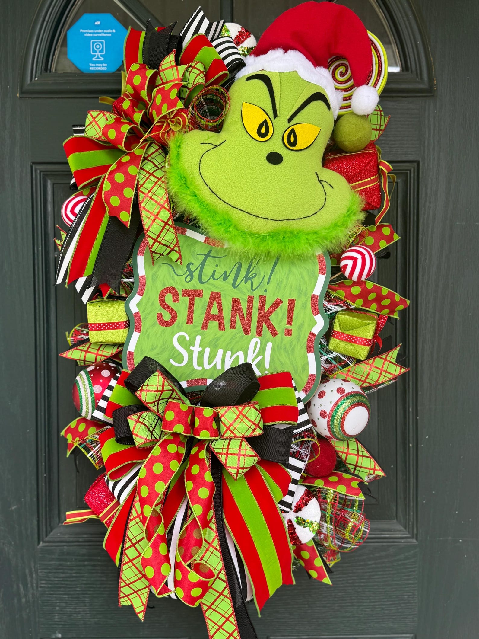 Green Monster Swag Wreath, Green Monster Wreath, Christmas Swag Wreath ...