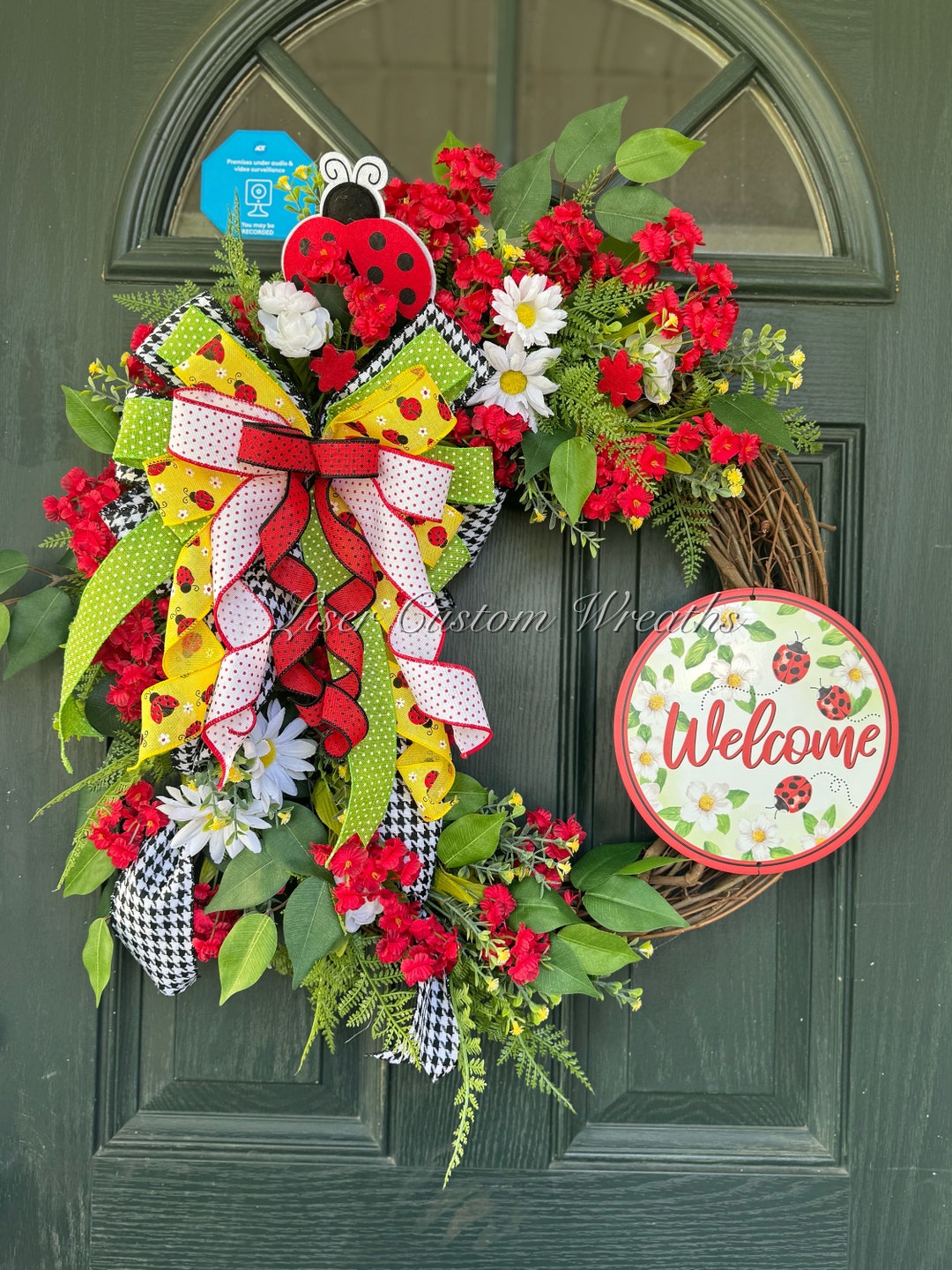 Ladybug Wreath, Ladybug Grapevine Wreath, Summer Wreaths, Summer Season ...