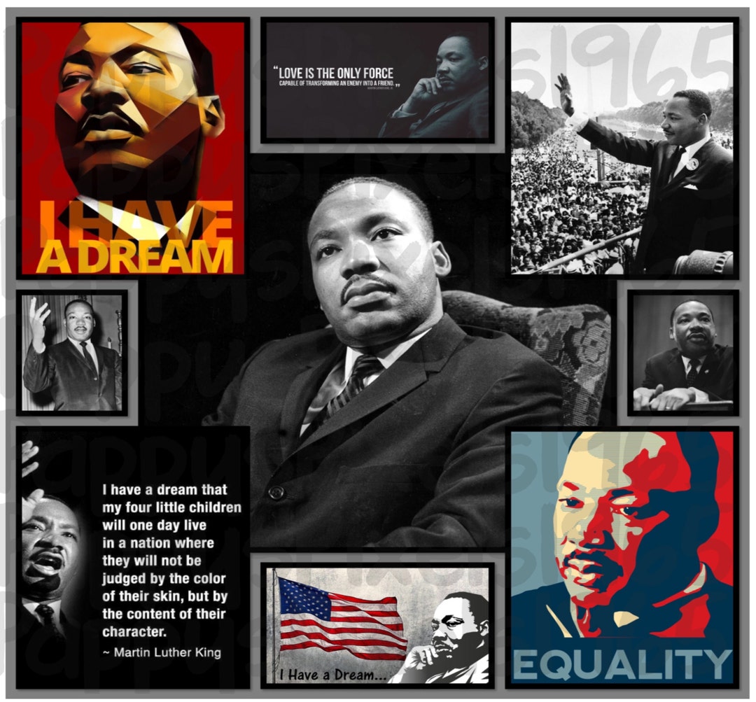 Martin Luther King Collage One Solid Picture Png Sublimation - Etsy