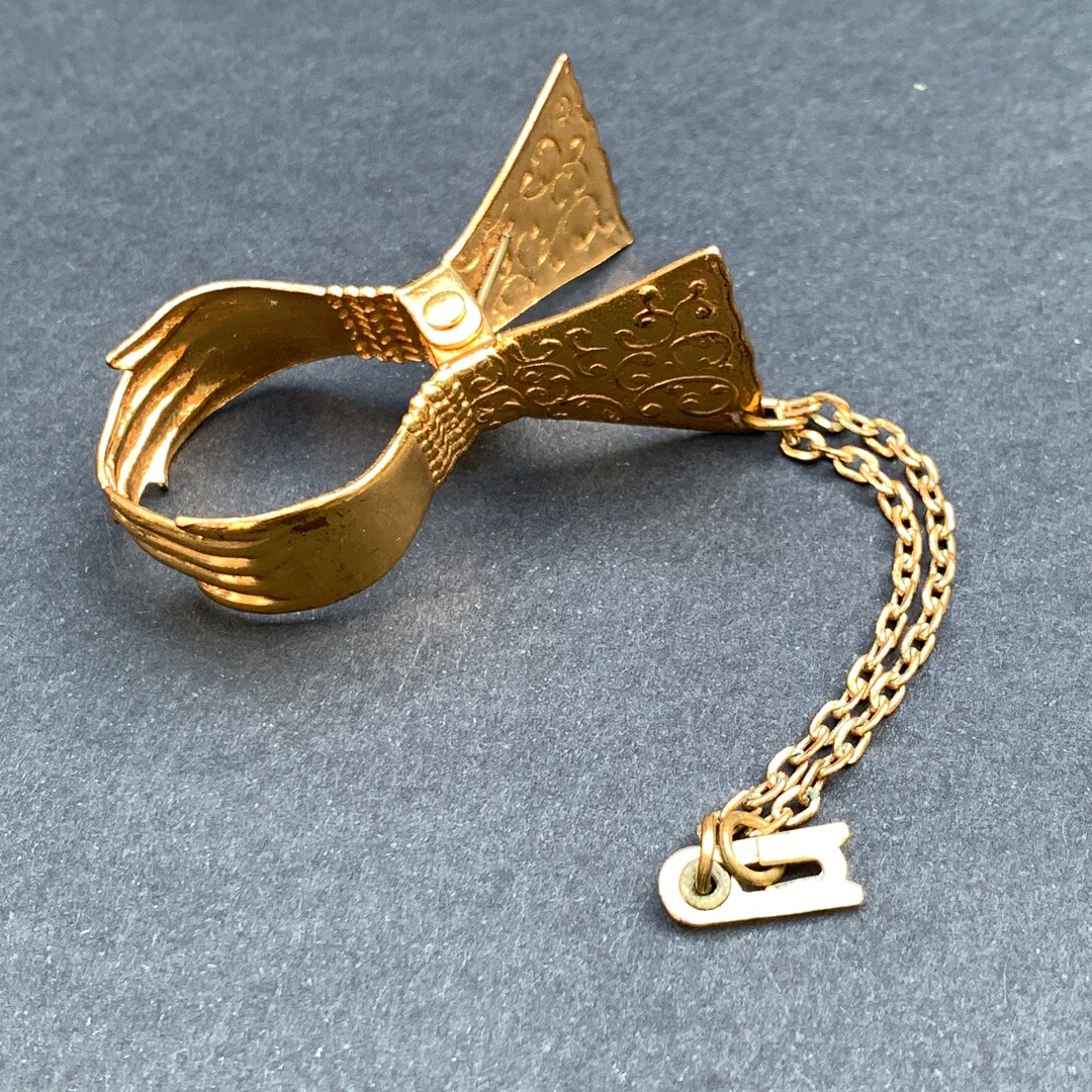 Antique Metal Skirt Lifter Clasped Hands Form, Wedding Accessories to ...