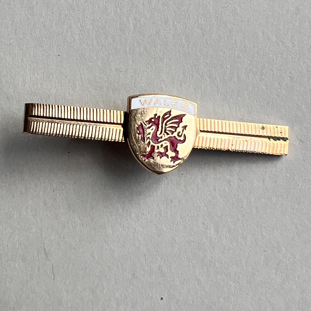 Vintage Welsh Dragon Mens Tie Bar Heraldic Symbol, Tie Clip Gift From ...