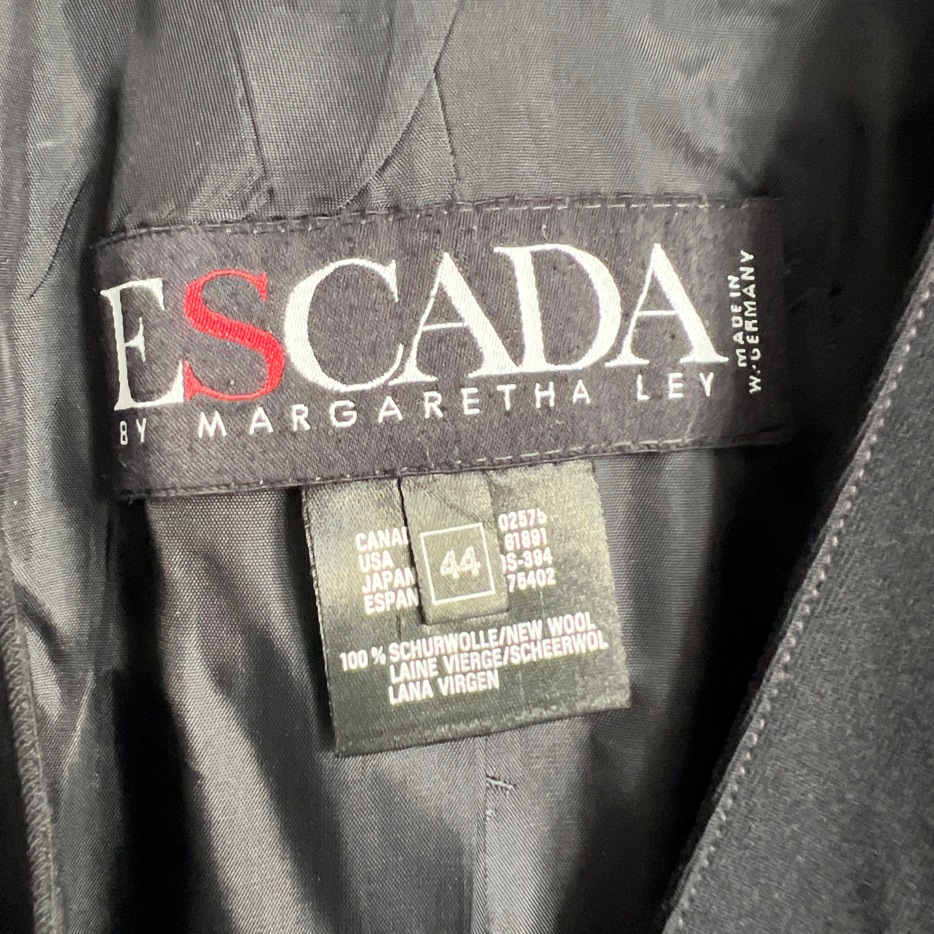 1980s ESCADA by Margaretha Ley Blazer Vintage Womens Size M Navy Blue ...