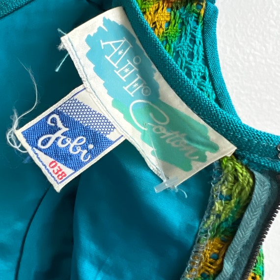 1960s Go Go MOD Twee Dress with Pop Blue Green Yellow… - Gem