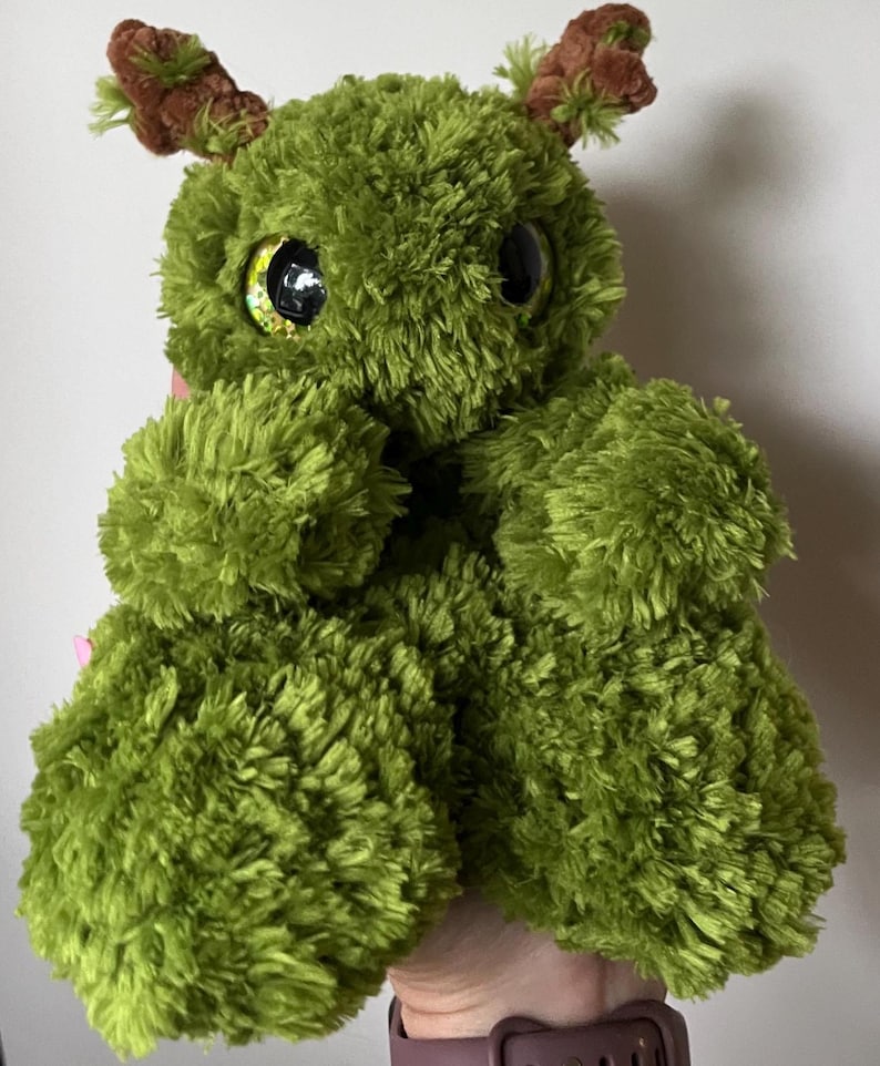 Moss the Sprite Snuggler Crochet Pattern With Fluffy Yarn Tips, Moss ...