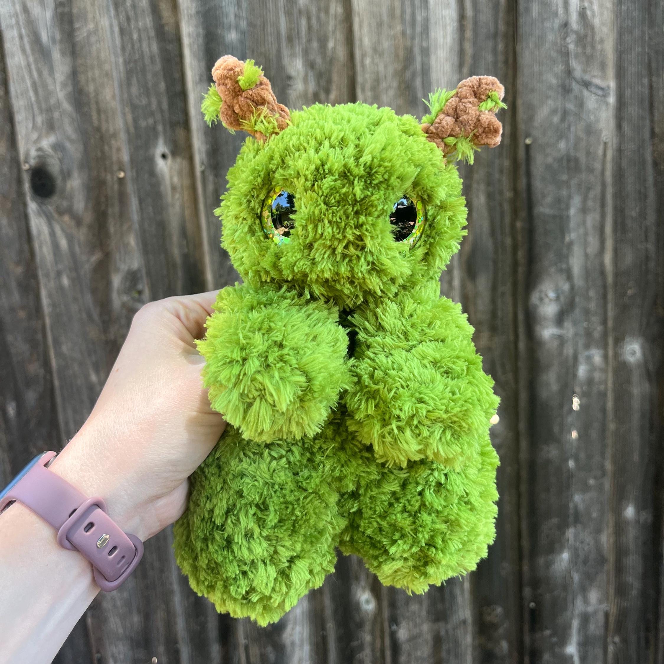 Moss the Sprite Snuggler Crochet Pattern With Fluffy Yarn Tips, Moss ...