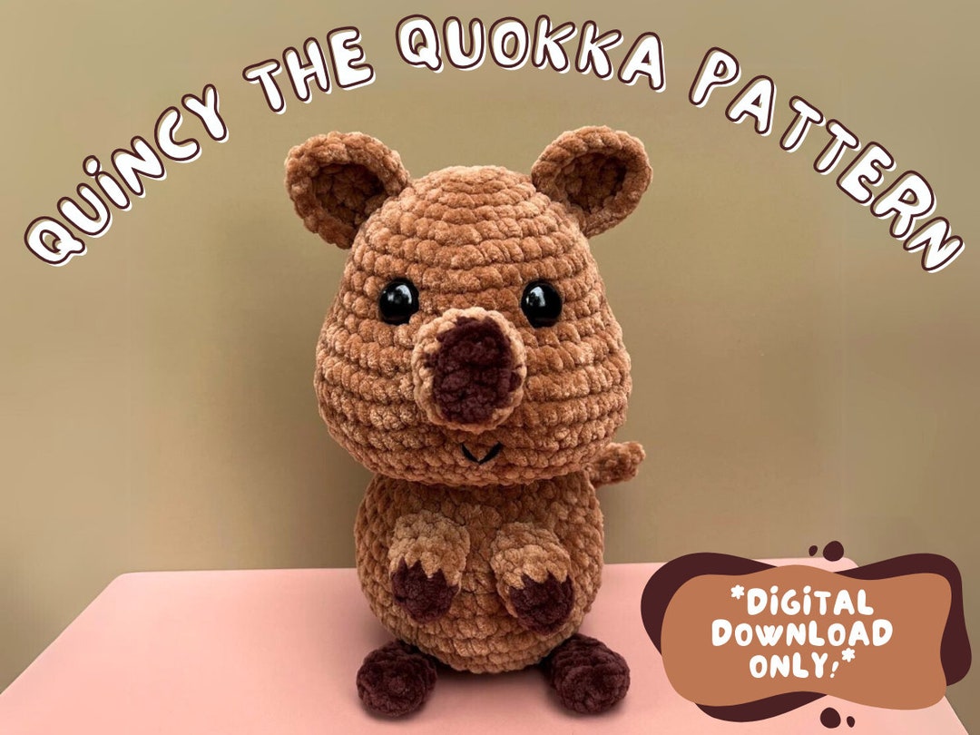 Quincy the Quokka Crochet Pattern, Crochet Pattern for Quokka Plushie ...