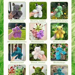 Moss the Sprite Snuggler Crochet Pattern With Fluffy Yarn Tips, Moss ...