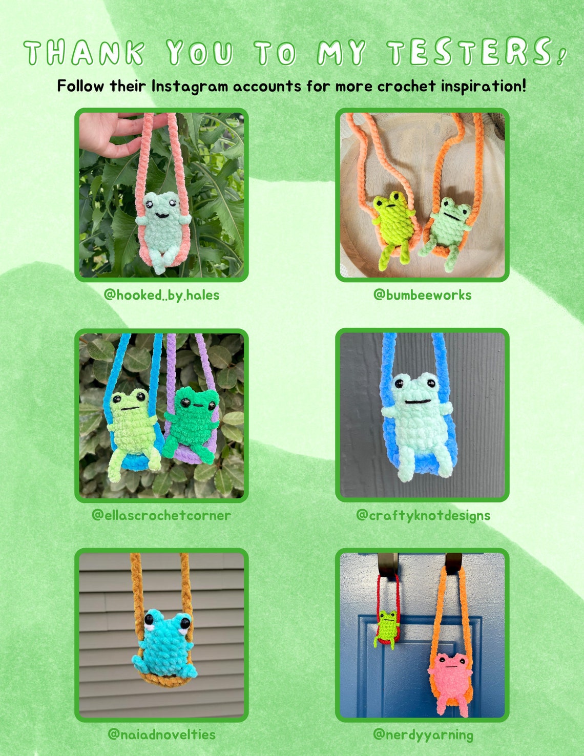 Frank the Swinging Frog Crochet Pattern, Quick Crochet Pattern, Great ...