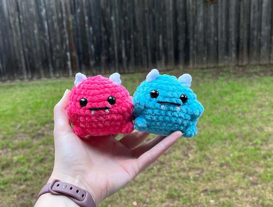 Crochet Mochi Monster Physical Plushies, Cute Monster Plush, Tiny ...