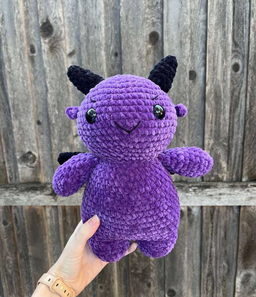Devil Plushie, Crochet Halloween Plush, Purple Stuffed Devil - Etsy