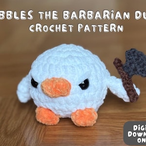 Bubbles the Barbarian Duck, Duck With Axe Crochet Pattern, Cute Market ...