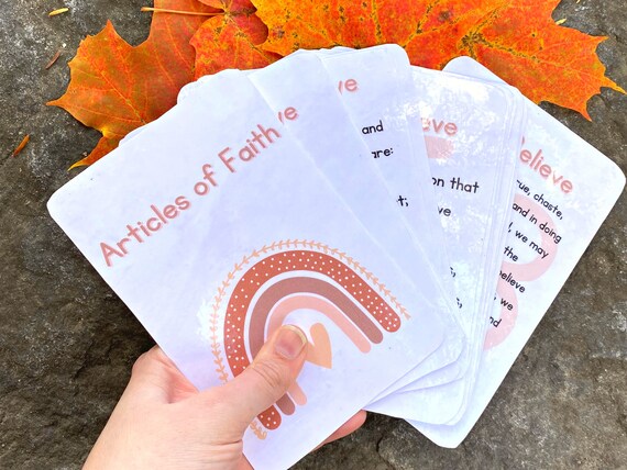 Articles of Faith. LDS Flashcards. Primary Flashcards. Book of - Etsy