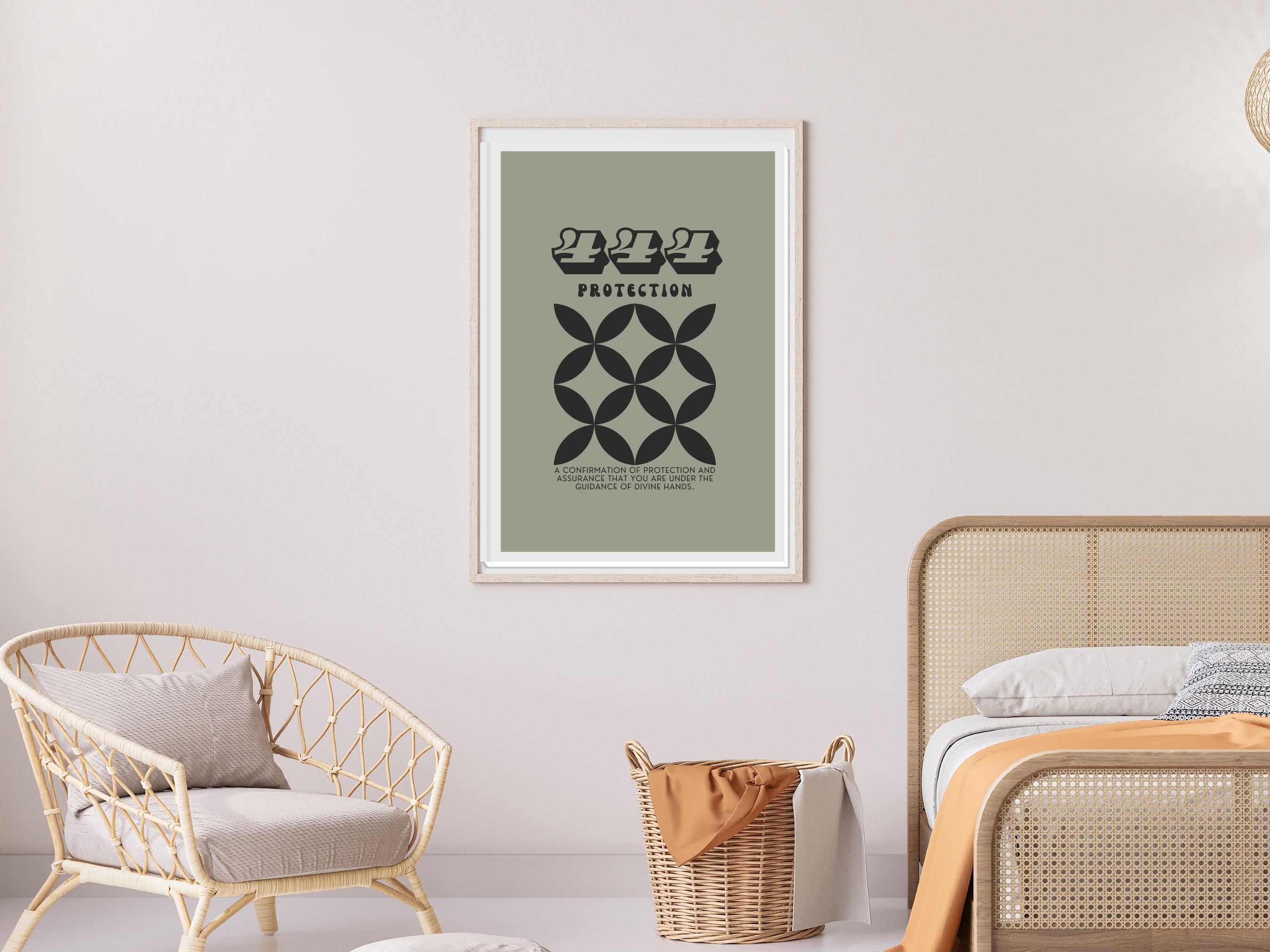 Angel Number 444 Poster, Spiritual Printable Art, Numerology Art Print ...
