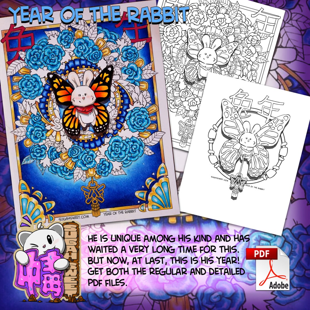 Year of the Rabbit - 2023 Chinese Zodiac - Instant PDF Download - Etsy