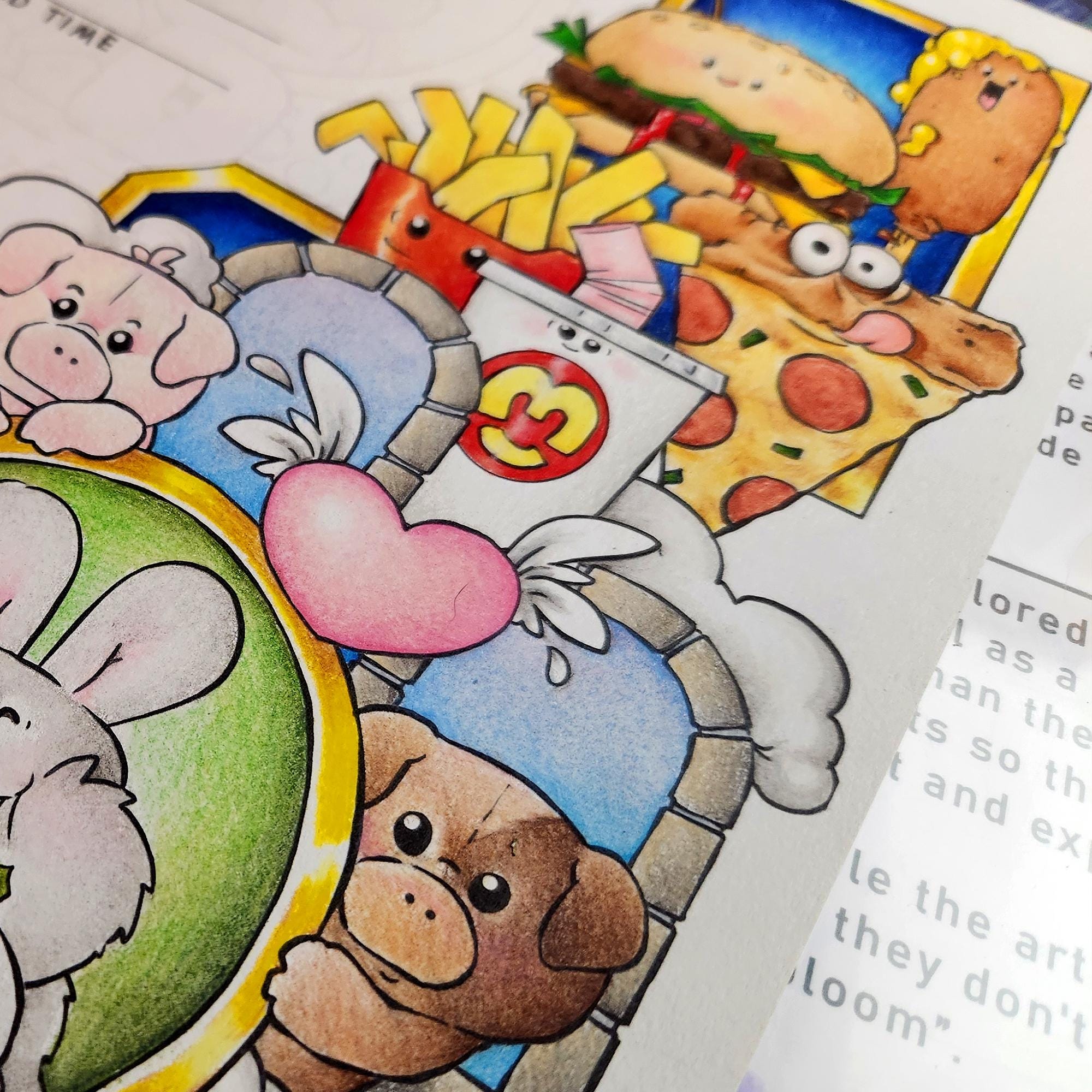 Junk Food Color Buddy Coloring Pages - Instant PDF Download - Etsy