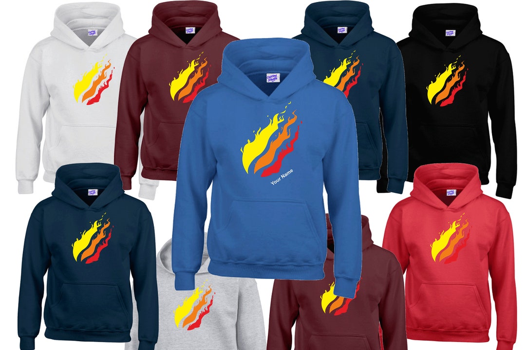 KIDS FLAME Print Kids Flame Hoodies Youtuber Various Sizes and Colours ...