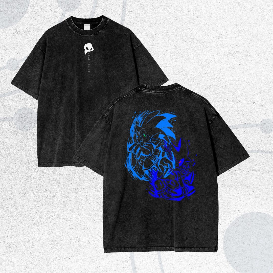 Metal Sonic Sonic the Hedgehog Anime T-shirt - Acid Wash Oversize Tee ...