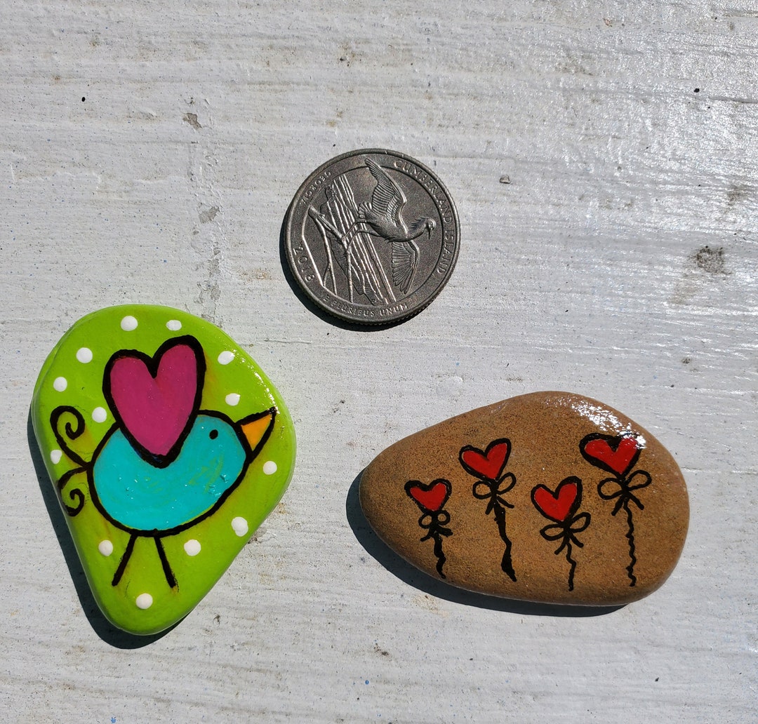 Assorted Hand Painted Decorative Rocks Custom Painted Rock - Etsy