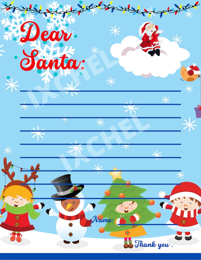 Carta para SANTA en Ingles /Letter to SANTA in English / - Etsy México