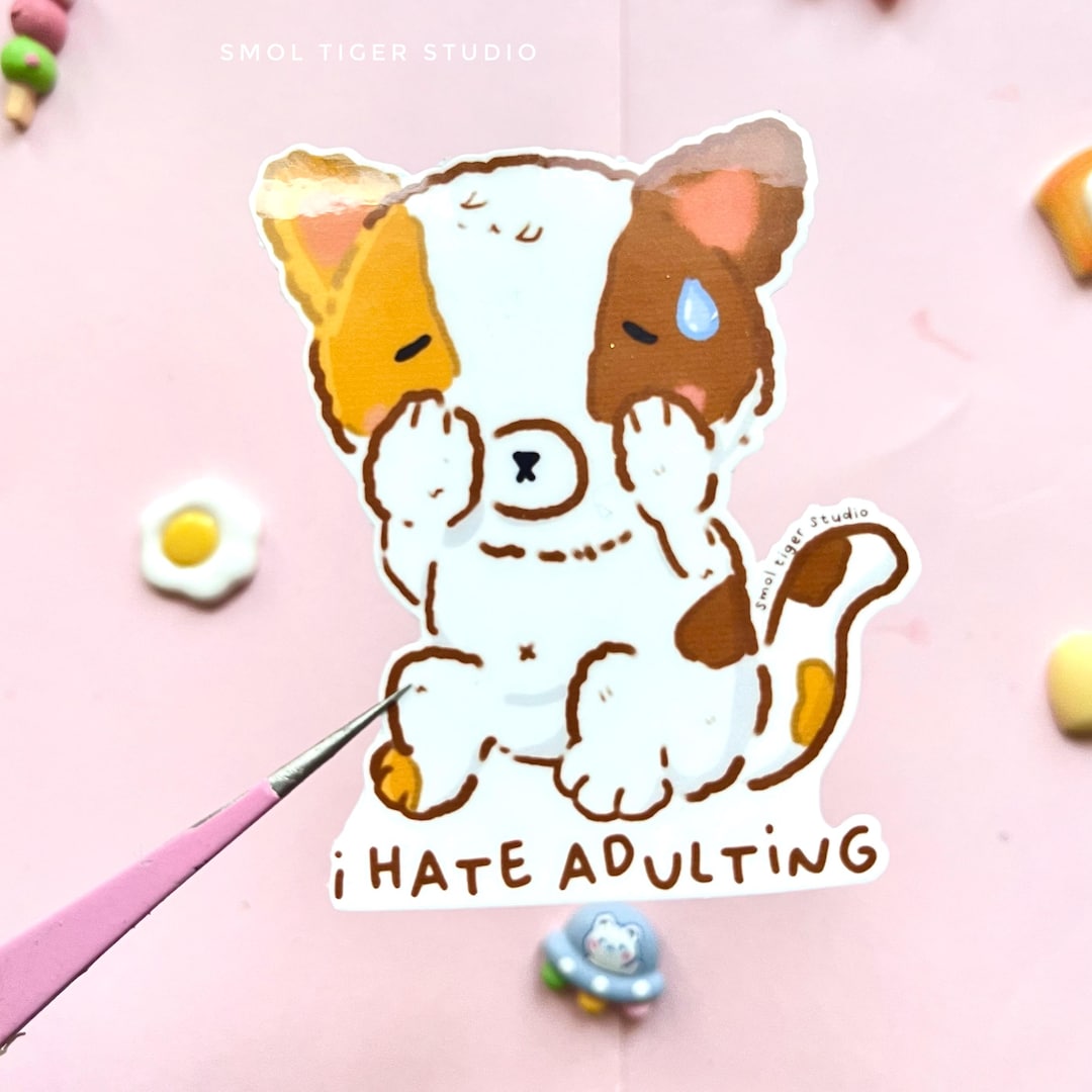 Cat Stress Sticker | Cute Cat Sticker | Cat Sticker | Work Sticker ...