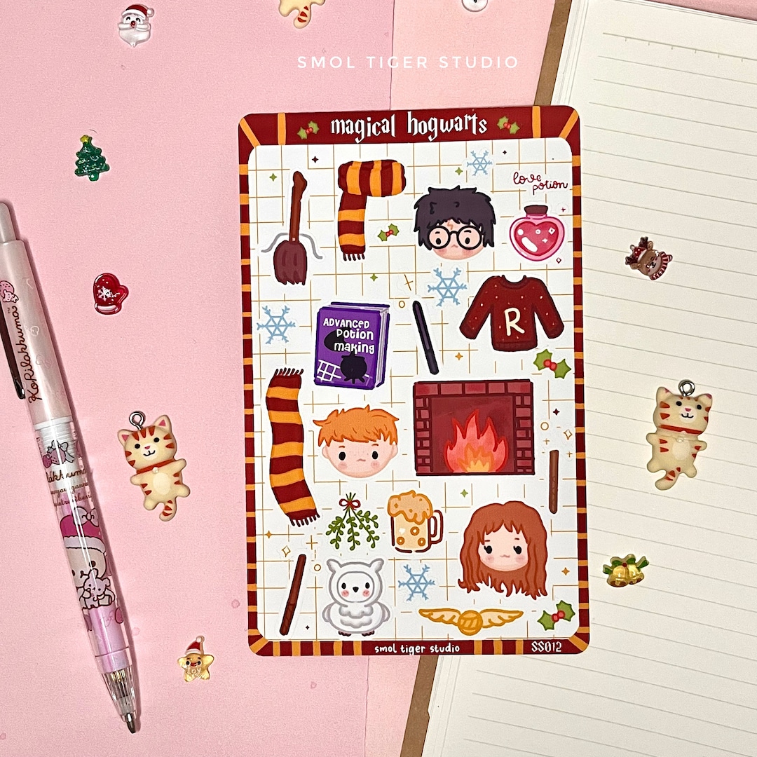 Cute Magical Hogwarts Sticker Sheet | Harry Potter Stickers ...