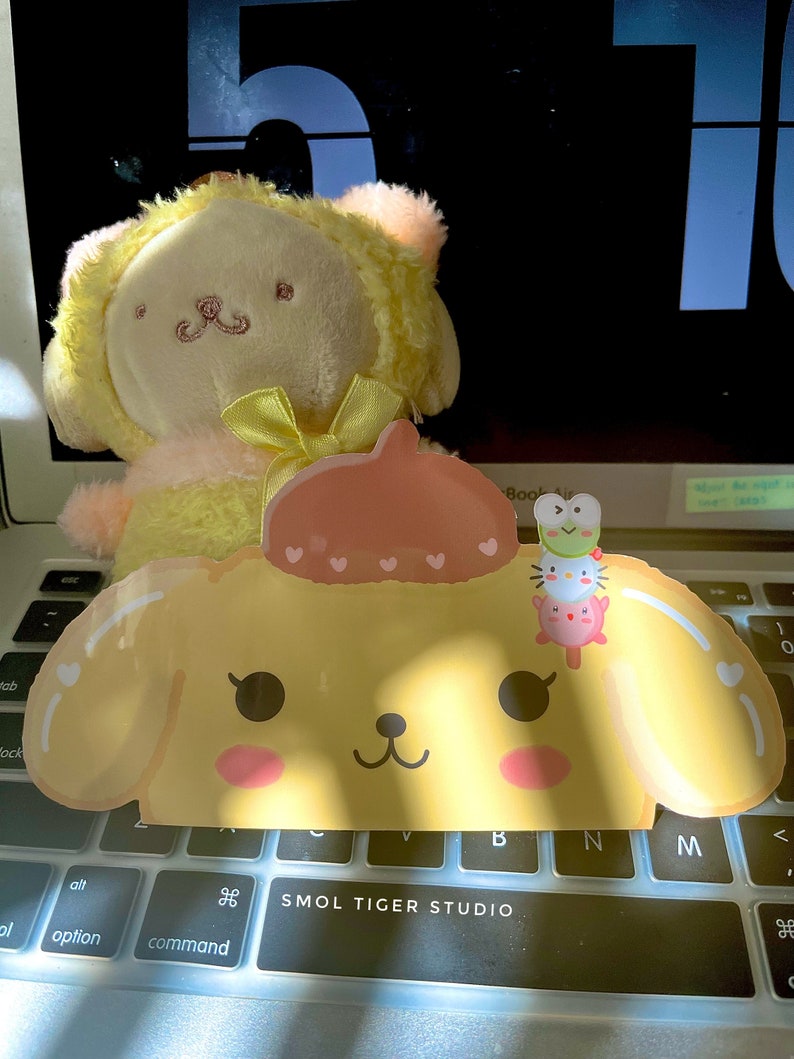 Pompompurin Car Peeker Sticker Bumper | Cute Sanrio Car Bumper Sticker ...
