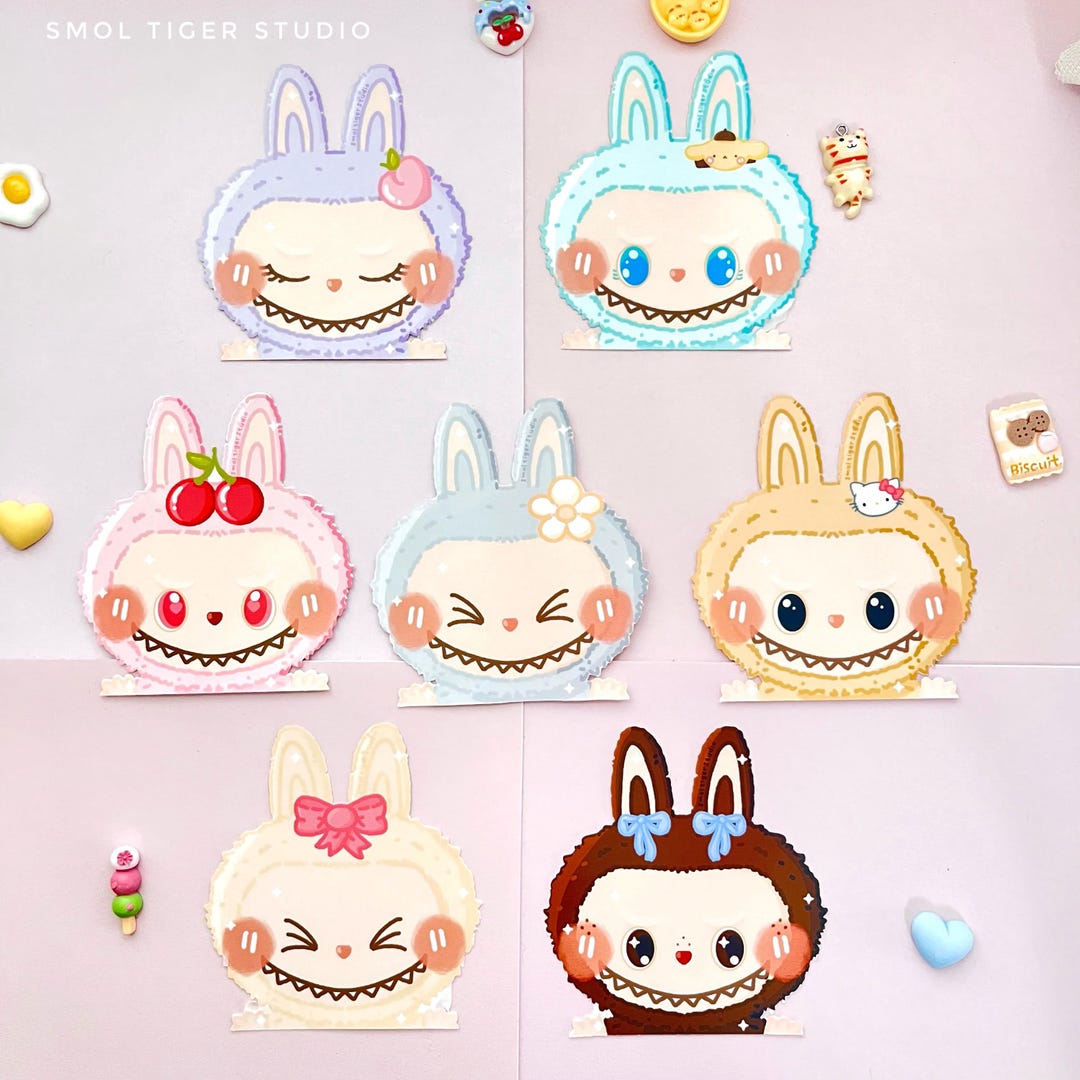 Cute Labubu Peeker Stickers | Blind Bag Sticker| Labubu Stickers ...
