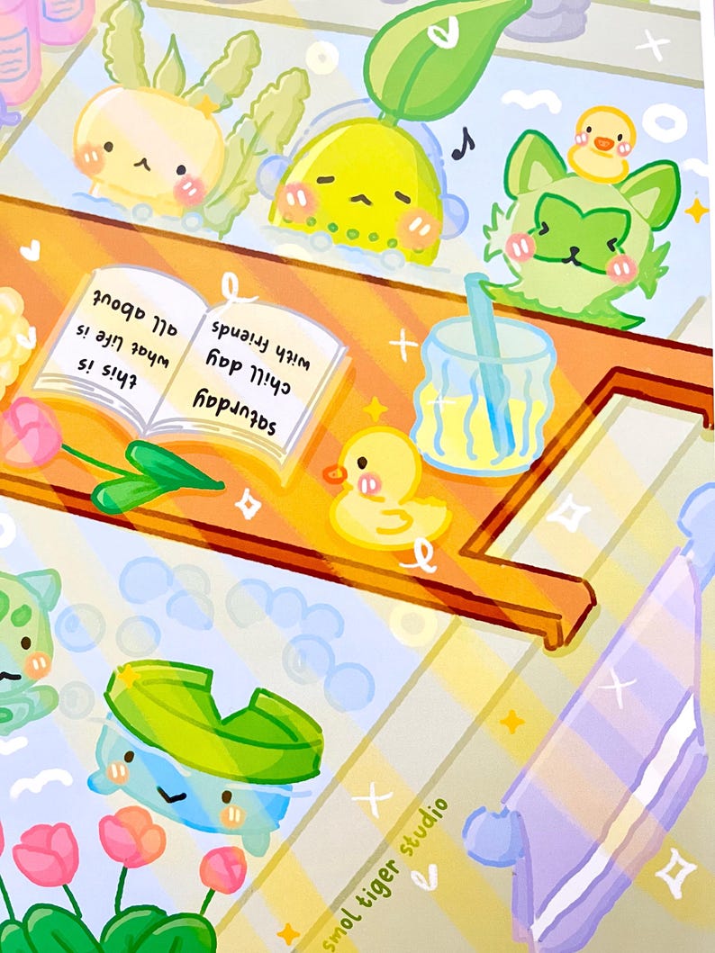 Grass Pocket Monster Art Print: Kawaii Anime Fanart (11x17 In ...