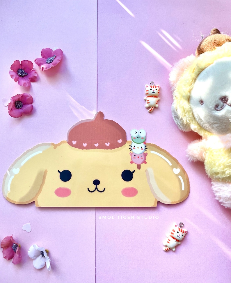 Pompompurin Car Peeker Sticker Bumper | Cute Sanrio Car Bumper Sticker ...