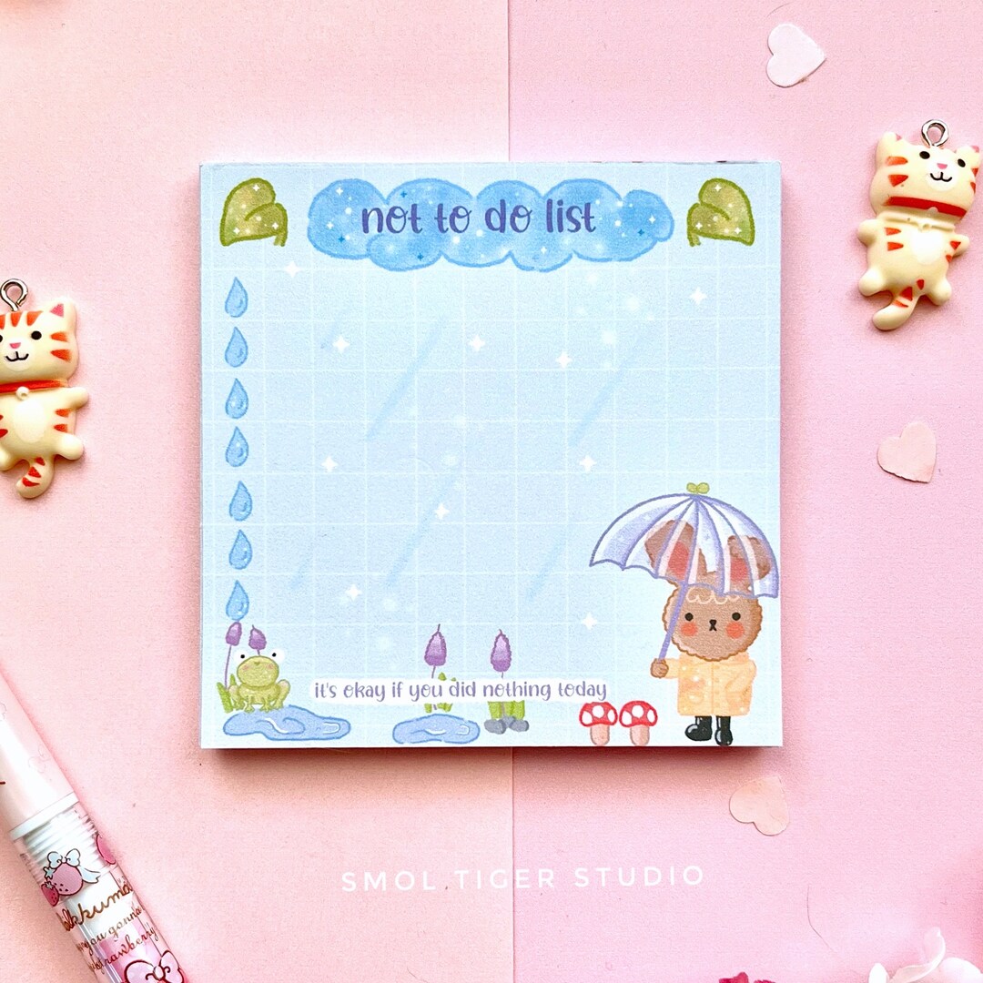 Cute Rainy Day Memo Pad Memopad Cute Notepad Rainy Stationery Notebook ...