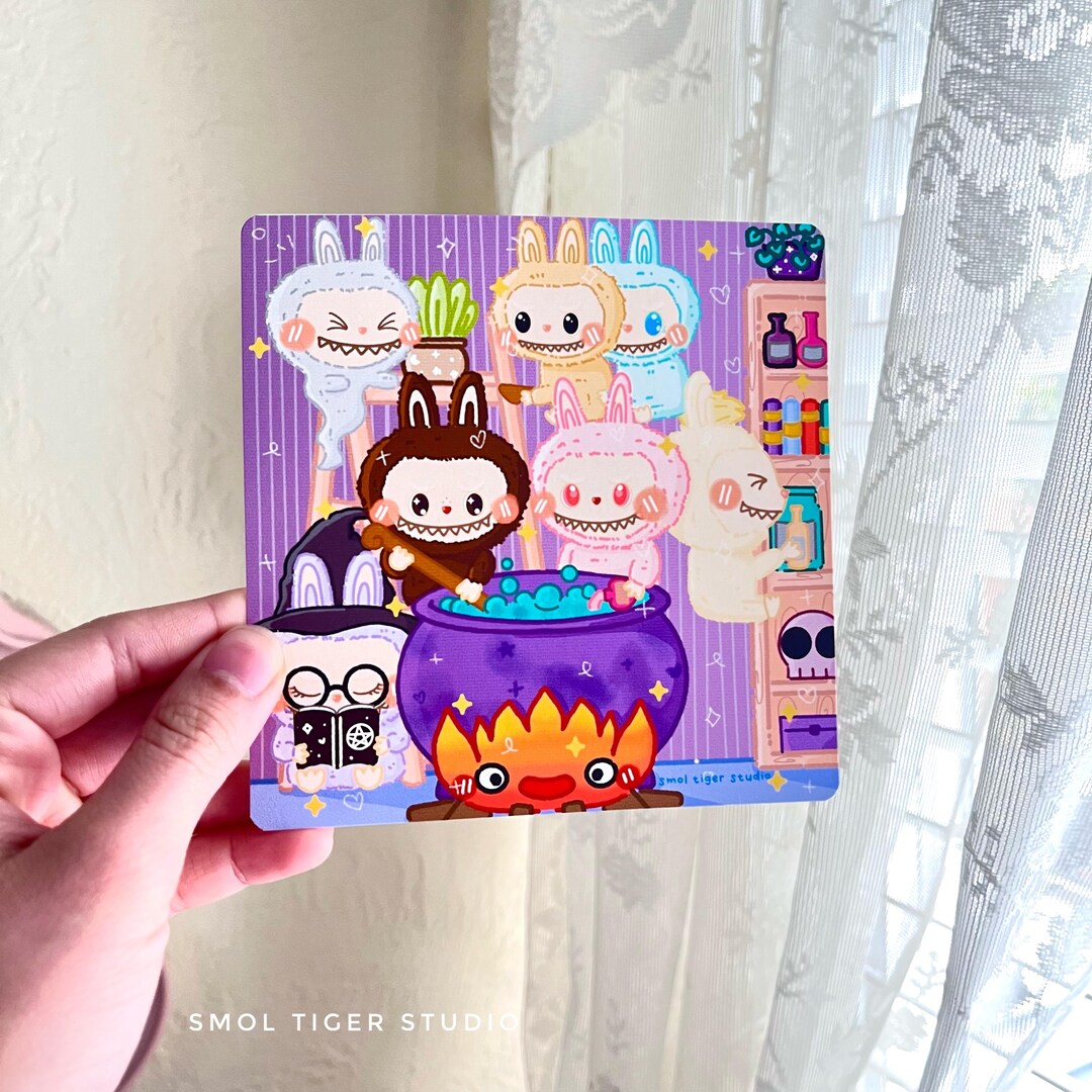 Witchy Labubu Art Print: Kawaii Wizard Decoration (4x4 In) - Etsy