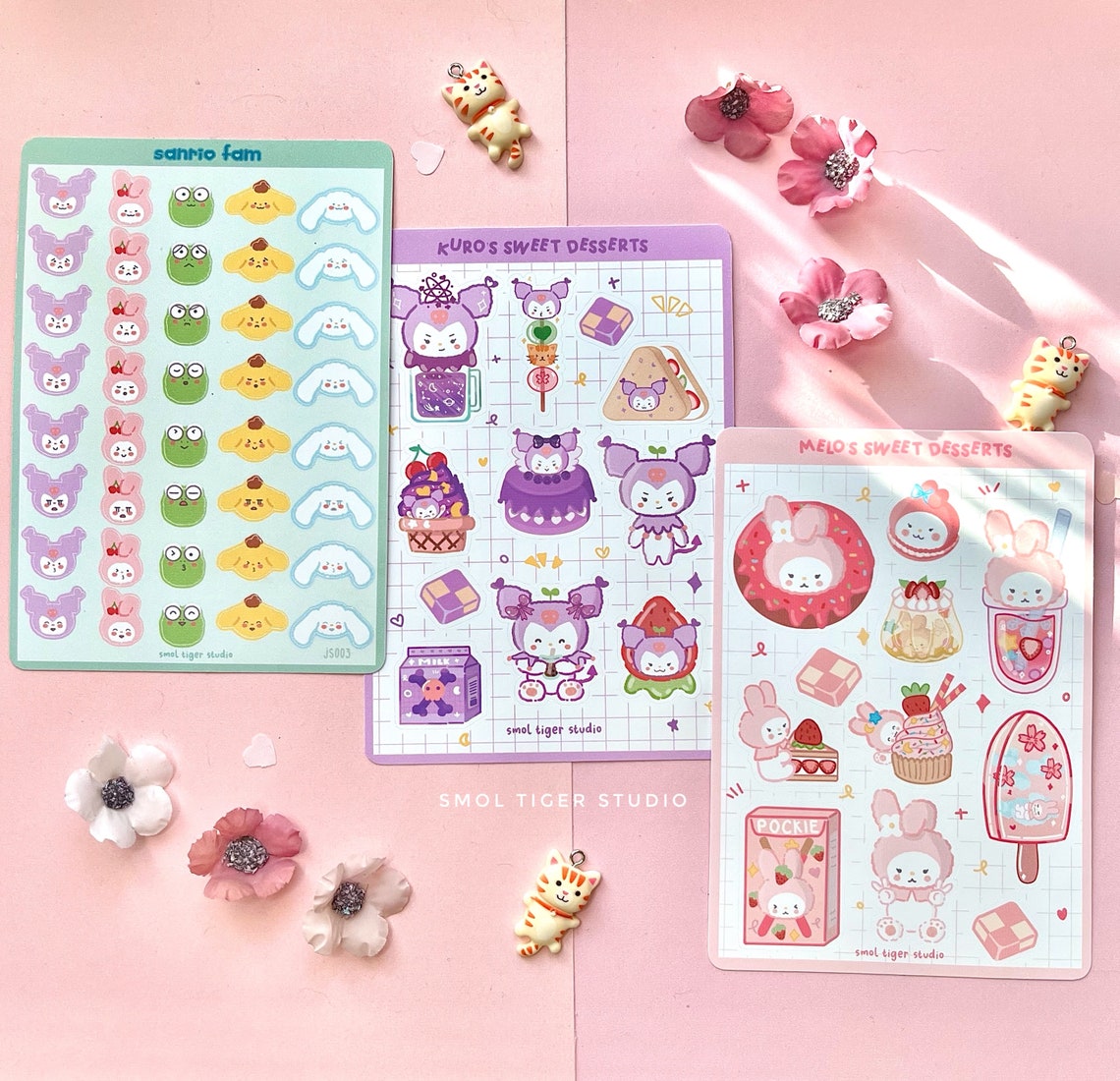 Cute Kuromi Sticker and Desserts Sanrio Sticker Sheet Kawaii Animal ...