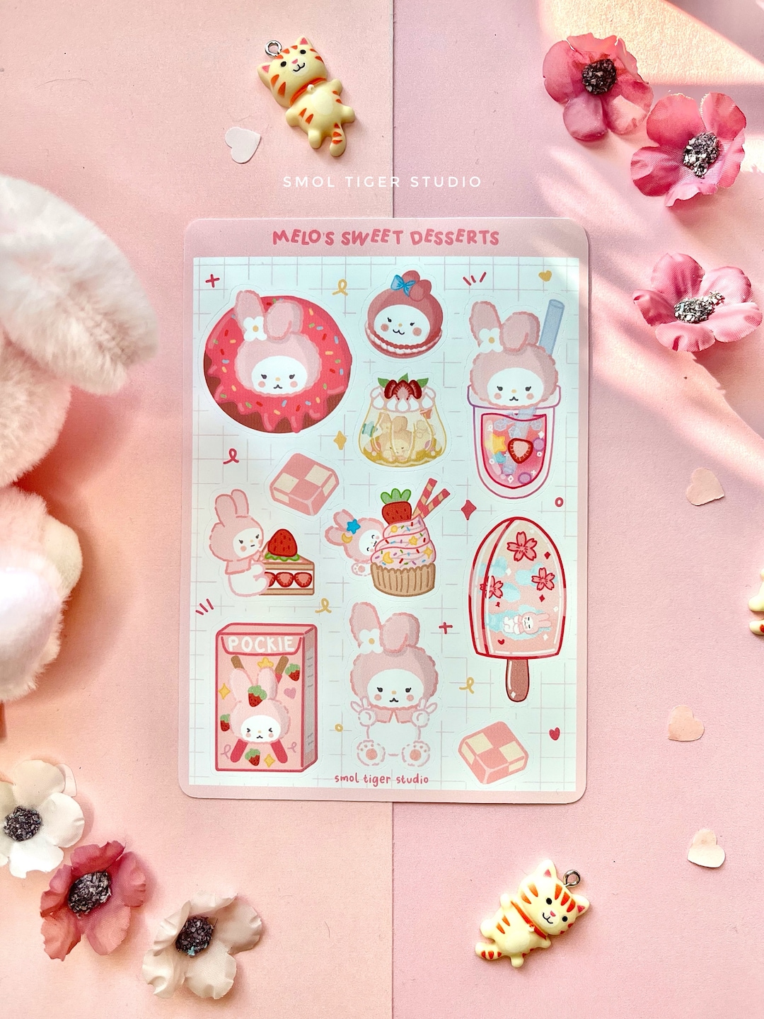 My Melody Stickers Cute Sanrio Stickers Sheet Kawaii Animal Stickers ...