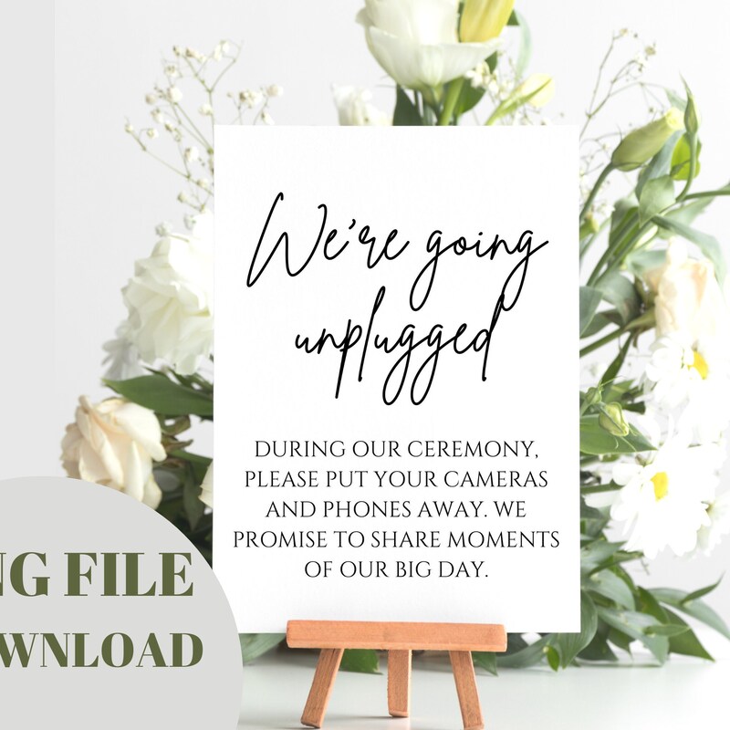 Unplugged Ceremony Sign - Etsy