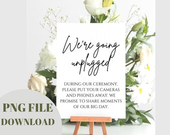 Unplugged Ceremony Sign PNG Digital Download PNG File - Etsy