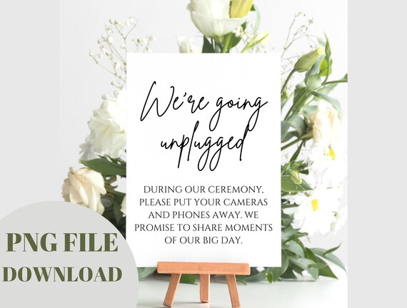 Unplugged Ceremony Sign PNG Digital Download PNG File - Etsy