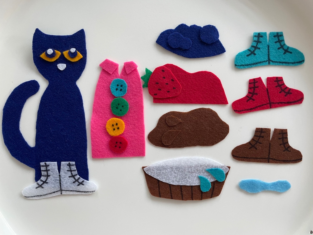 Pete the Cat Felt : I Love My White Shoes & His Favourite - Etsy