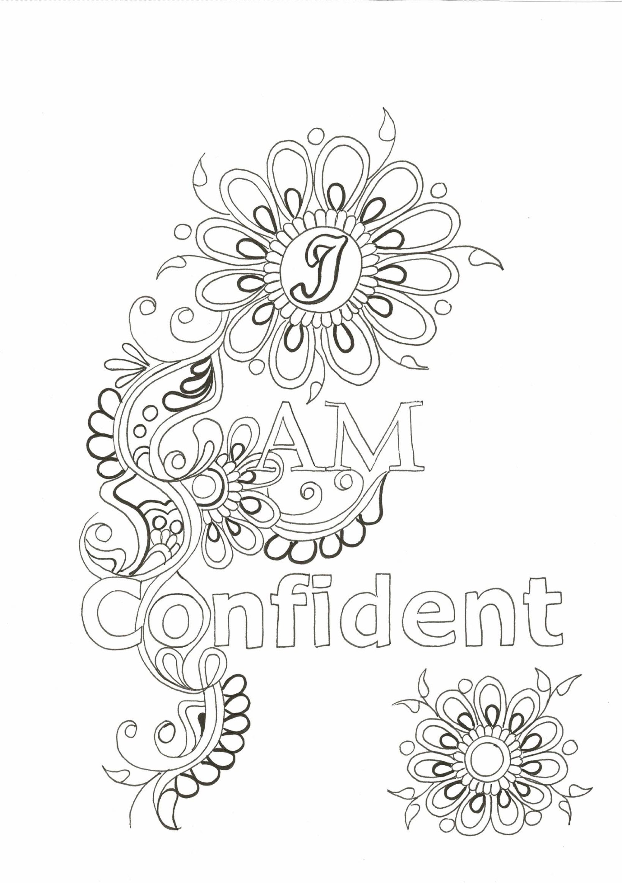 I AM CONFIDENT. Positive Affirmation to Colour In - Etsy