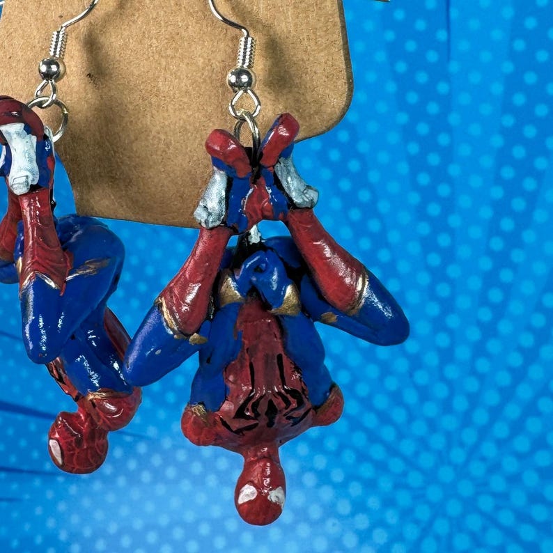 Spider-man Hanging Earrings – 3D Printed Marvel Jewelry - Etsy
