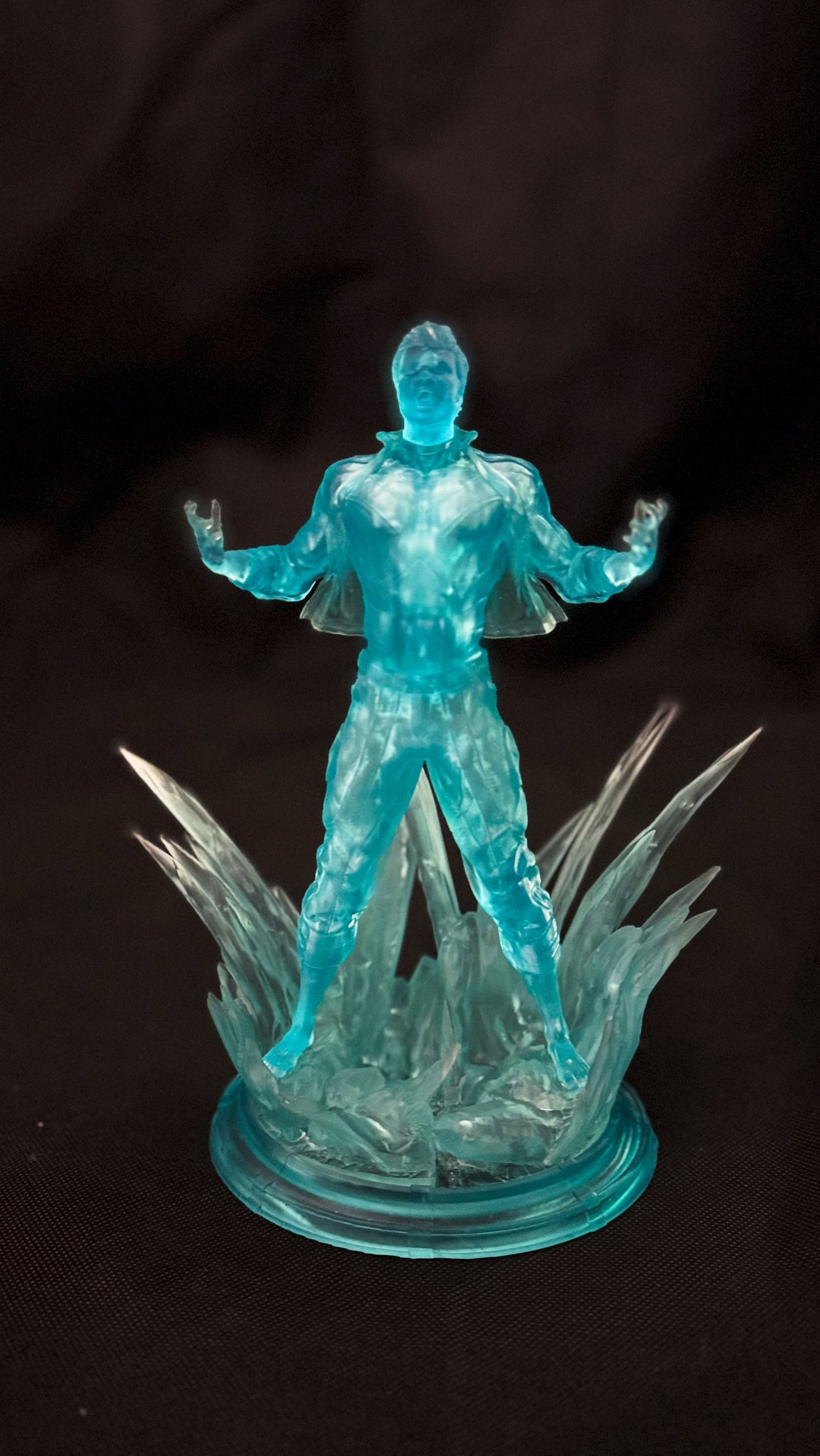 Iceman x-men 3d Printed 12k Crystal Blue Resin Figure Unpainted ...