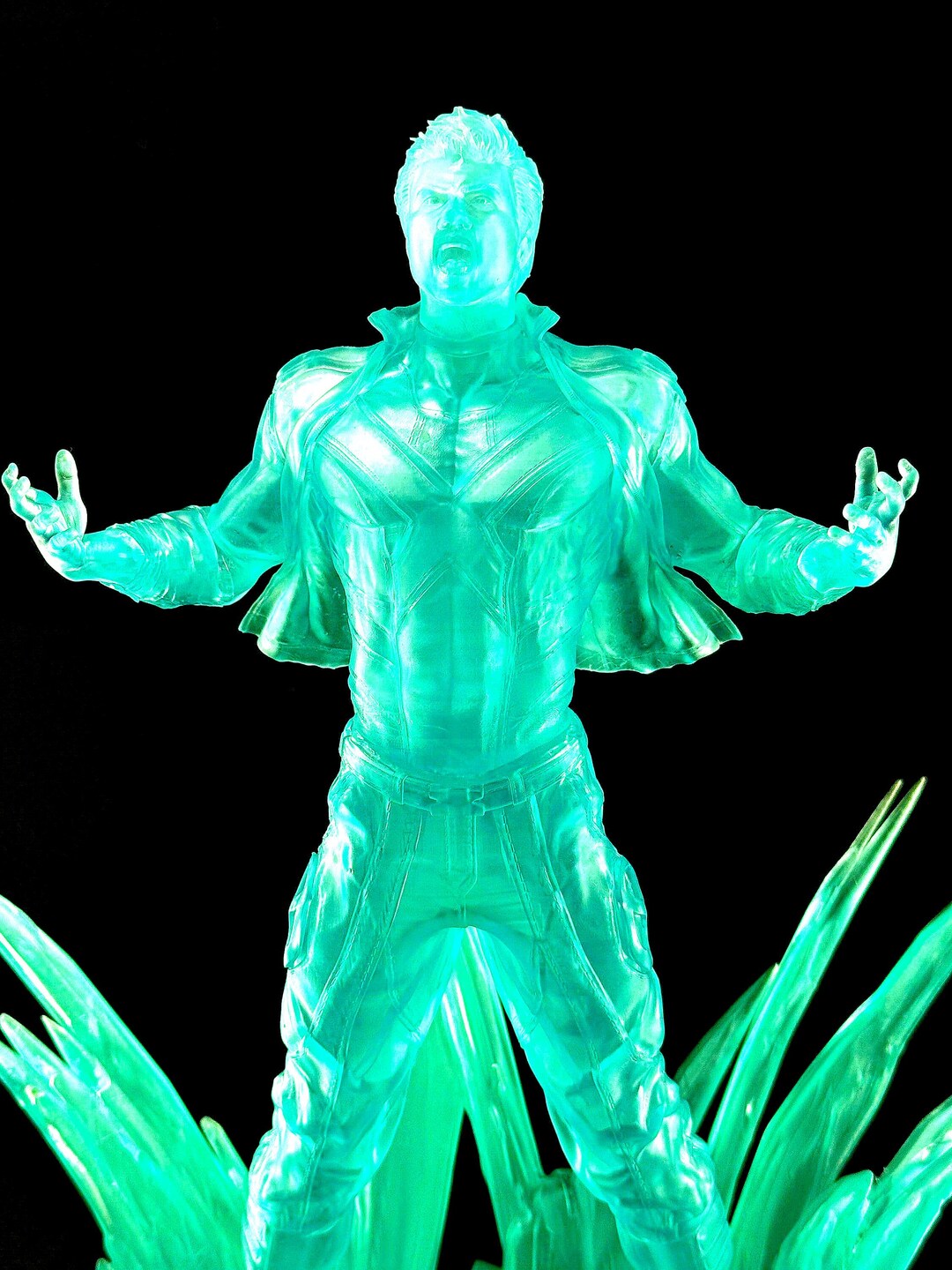 Iceman x-men 3D Printed Figure 12K Crystal Blue Resin, Unpainted ...