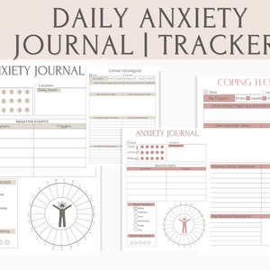 Printable Anxiety Tracker Journal Digital Anxiety Worksheet Therapy ...