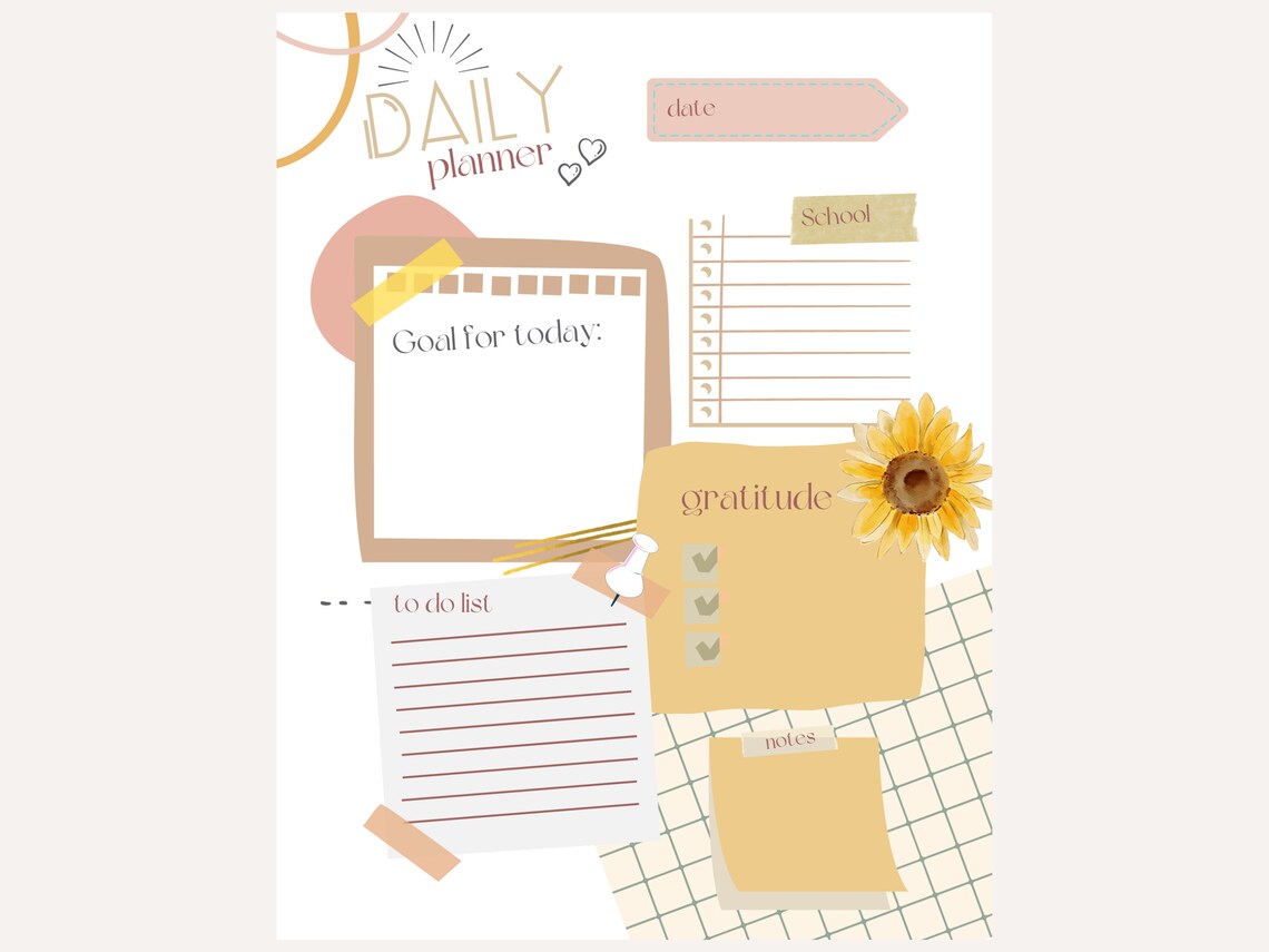 Daily Planner Printable Teen Planner Printable Planner for Student ...
