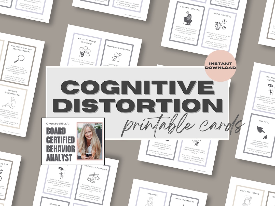 Cognitive Distortion Cards: DBT CBT Therapy Tool (PDF Download) - Etsy
