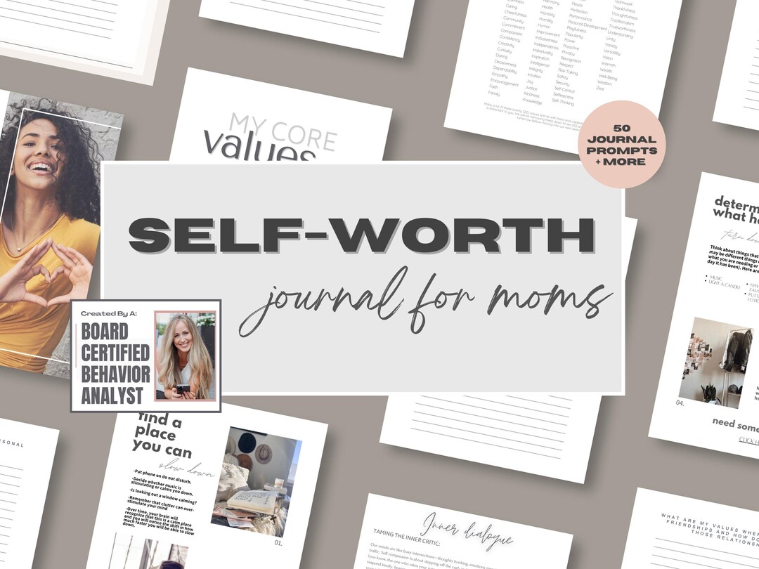 Self-worth Journal for Moms: Printable Self-care Workbook (PDF) - Etsy
