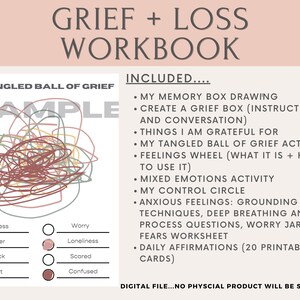 Navigating Grief & Loss Workbook for Kids Grief Healing Activities Emotional Support Guide ...