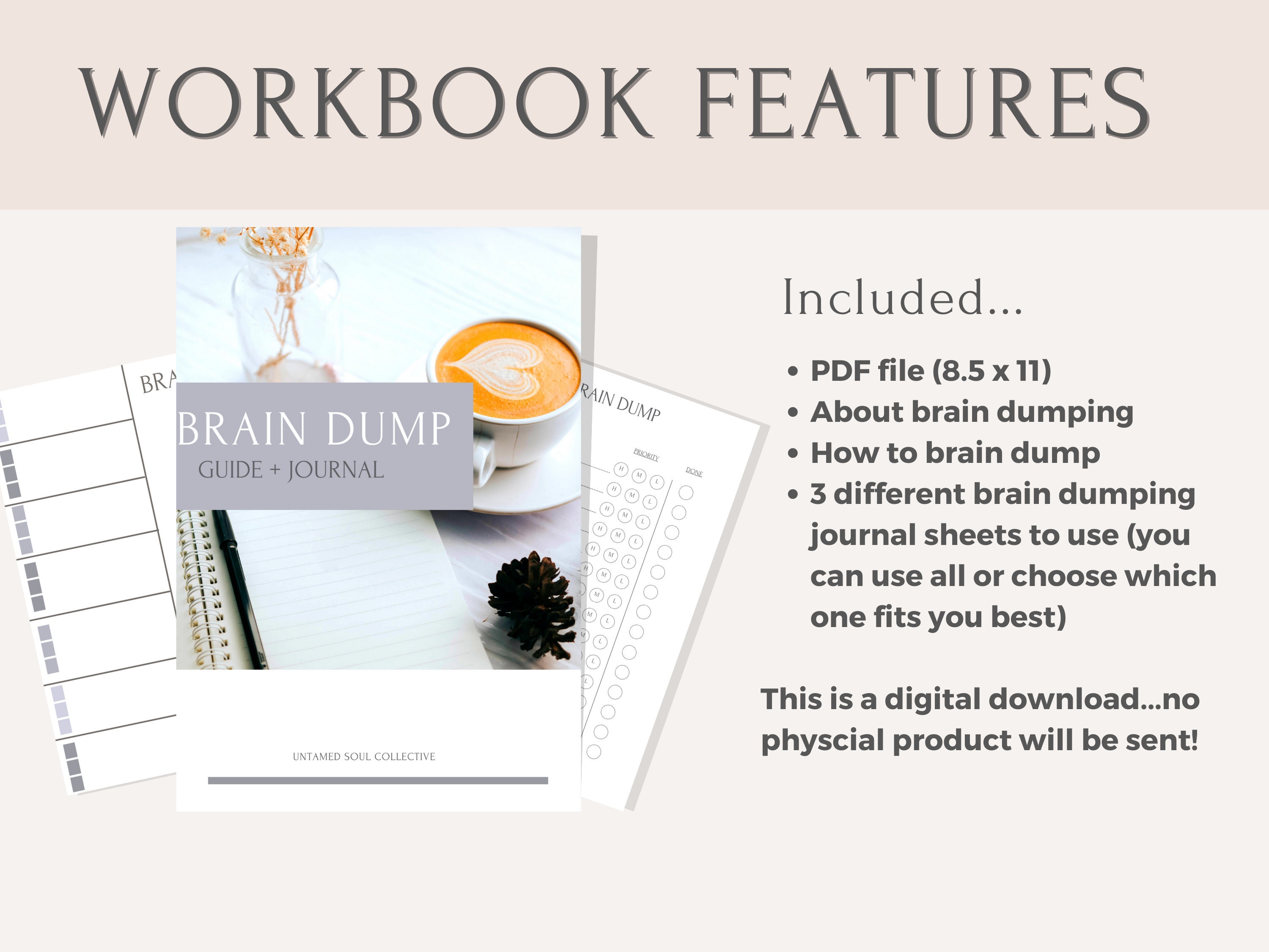 Brain Dump to Do List Printable Stress Anxiety Relief Brain Dump ...